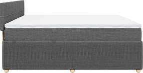 Box spring postel s matrací tmavě šedá 200x200 cm textil 3287564