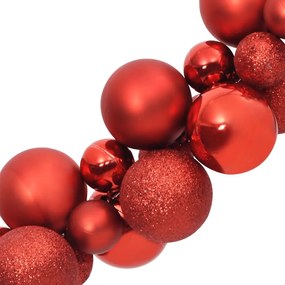 Vánoční girlanda s koulemi červená 175 cm polystyren - Default Title