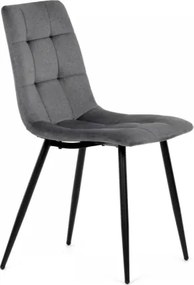 Jídelní židle šedá látka čtyřnohá kovová černá podnož DCL-X7015 GREY2