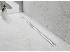 Mexen Flat nerezový sprchový žlab s rotačním 360° sifonem 70 cm, vzor SLIM, bílá, 1241070