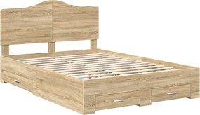 Rám postele s čelo Sonoma dub 150 x 200 cm Kompozitní dřevo 3413589