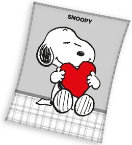 Carbotex Dětská fleecová deka Snoopy Love 150x200 cm