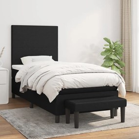 vidaXL Box spring postel s matrací 90x190 cm textil [3136398] Barva: Černá
