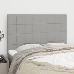 Čelo postele světle šedé 144x5x118/128 cm látkové 3116330