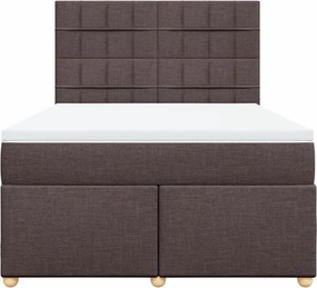 Box spring postel s matrací tmavě hnědá 160x200 cm textil 3291334