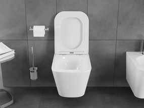 Mexen Teo, závěsná WC mísa 510x345x340 mm, Rimless Tornádo, bílá lesklá, 3385XX00T