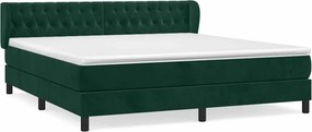 Box spring postel s matrací tmavě zelená 160x200 cm samet 3127682