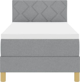 Postel s boxspringem s polštářem Světle šedá 80 x 200 cm textil 3338951