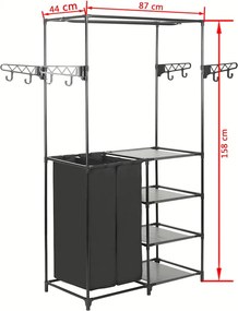 Stojan na oblečení ocel a netkaná textilie 87x44x158 cm černý 245743