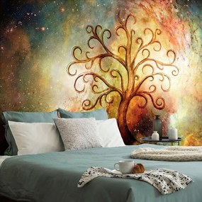 Samolepící tapeta strom života s abstrakcí vesmíru - 450x300 cm