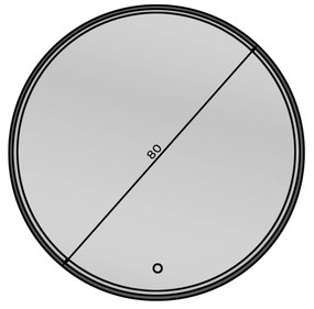 Eltap Zrcadlo Divissi L s LED osvětlením ⌀80 cm, černé
