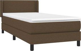 Box spring postel s matrací tmavě hnědá 100 x 200 cm textil 3129612