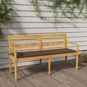 Lavice Batavia s Taupe poduškou 150 cm masivní teakové dřevo 3100834