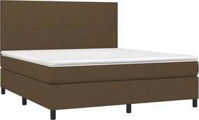 Box spring postel s matrací tmavě hnědá 180x200 cm textil 3141636