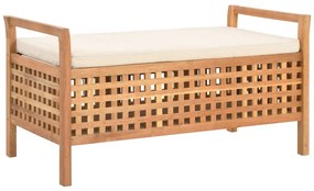 Úložná lavice 93 x 49 x 49 cm masivní ořechové dřevo 247608