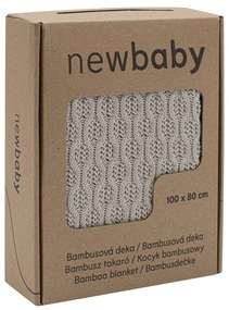 Bambusová pletená deka New Baby se vzorem 100x80 cm light grey Šedá