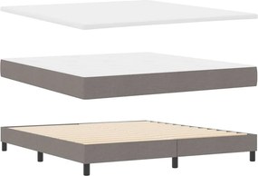 Postel s boxspringem s čelo Taupe 180 x 200 cm textil 3340042