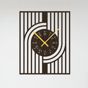 dřevo života Nástěnné hodiny GATSBY Zvolte barvu dekoru: Wenge, Zvolte velikost hodin (cm): 31x40, Barva ručiček: Zlaté