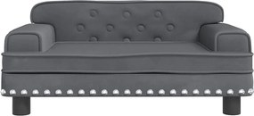 Pelíšek pro psy tmavě šedý 70 x 45 x 30 cm samet 171884