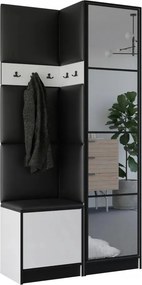 Šatní skříň EDEN 11 bílý + ekokůže černý Vzor 1