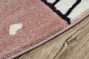 Koberec KIDDO 6106 světle růžový / bílý kruh