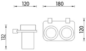 Nimco Dvojitý držák sklenek BR X3-58DW-26