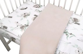 Baby Nellys 2-dílné povlečení, bavlna/velvet - Exotika - béžová, bílá Velikost povlečení: 120x90