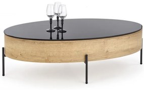 Konferenční stolek ZENGA (Černá / Zlatý dub)