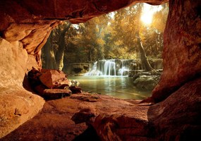 Postershop Fototapeta vliesová: Vodopády v lese (2) - 184x254 cm
