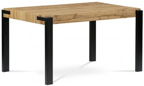 Jídelní stůl Autronic HT-725 OAK — dekor divoký dub, rozměr stolu 140×88×76