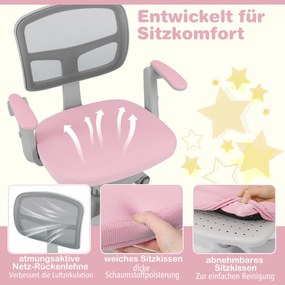Costway Dětská psací židle s 41-52 cm výškově nastavitelný sedák dětská otočná