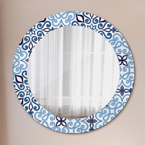 Kulaté dekorativní zrcadlo Modrý arabský vzor fi 60 cm