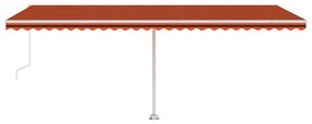 vidaXL Marketos Volně stojící automatická markýza 600 x 300 cm oranžová/hnědá
