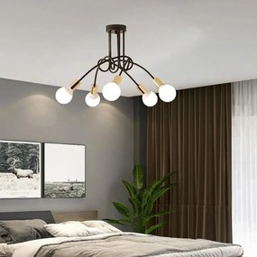 Toolight Lampa Paradise 5 černé zlato APP518-5C