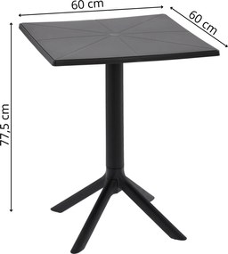 Zahradní odkládací stolek Yasa 60 cm černý