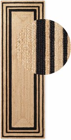 Hanse Home, Běhoun Looma 106302 Natural Gold Black, 70x200, béžová, chodba / předsíň