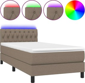 Box spring postel s matrací a LED taupe 90x190 cm textil 3133361