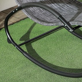 Outsunny Houpací Křeslo, Ergonomický Sluneční Ležící Křeslo do Zahrady, s Opěrkou Hlava, Houpací Křeslo, Textilene, pro Vnitřní a Venkovní Použití, Š…