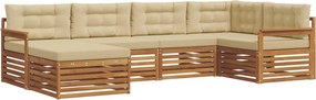 Venkovní pohovková souprava 6 ks Přirozená a Béžová 3373728