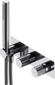 OMNIRES Contour - Baterie pod omítku s tělesem, pro 2 spotřebiče, s příslušenstvím, chrom CT8035-1CR