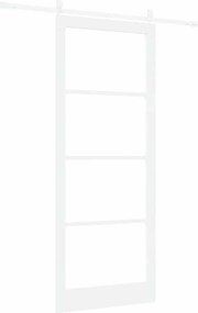 Posuvné dveře 93 x 232 cm Masivní borové dřevo a sklo Bílá 3332376
