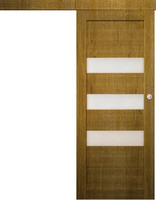 posuvné interiérové dveře na stěnu vasco doors SANTIAGO model 6 Průchozí rozměr: 70 x 197 cm, Orientace dveří: Levé dveře, Dekor: Dub riviera