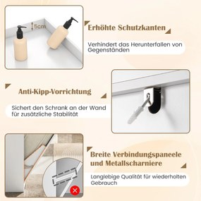 Costway 170 cm koupelnová skříňka vysoká a štíhlá prádelní věž s úložným