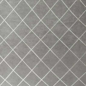 Sametový jednobarevný závěs s geometrickým motivem v šedé barvě 140 x 250 cm