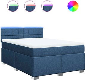 Box spring postel s matrací modrá 140x190 cm textil 3288189