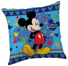 Fleecový dětský polštářek 40x40 cm Mickey "Blue" – Jerry Fabrics