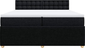 Box spring postel s matrací černá 200x200 cm textil 3289879