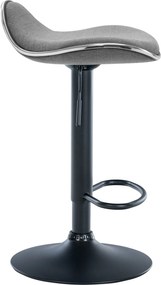 Barová židle Shanghai látka černá konstrukce – světle šedá