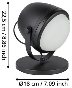 Eglo 390047 - Stolní lampa UPANEMA 1xE27/28W/230V černá