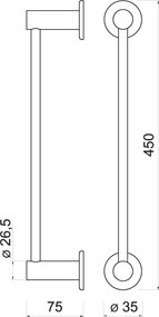 Ferro Smile Držák ručníků SMILE 450 mm, chromová, ASM07